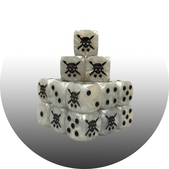 TABLETOP TACTICS WHITE PEARL DICE - Tabletop Tactics